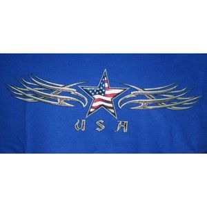 Hanes | Shirts | Hanes Heavyweight Usa T Shirt Mens S Xl Royal Blue ...